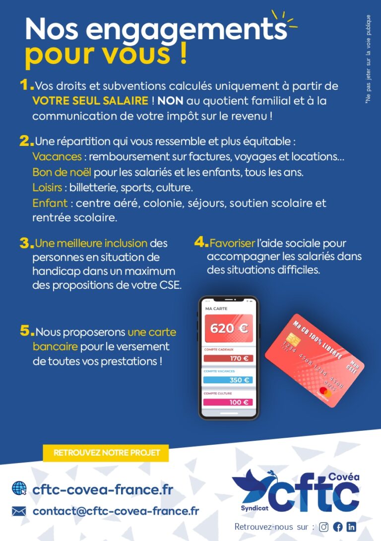 SPECIAL Œuvres sociales du CSE - CFTC Covea France
